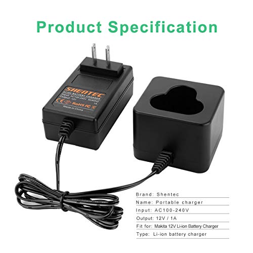 Shentec 2 Pack 10.8V 3.0Ah Li-ion Battery Compatible with Makita BL1013 Makita BL1014 194550-6 194551-4 195332-9 (Battery Charger Include)