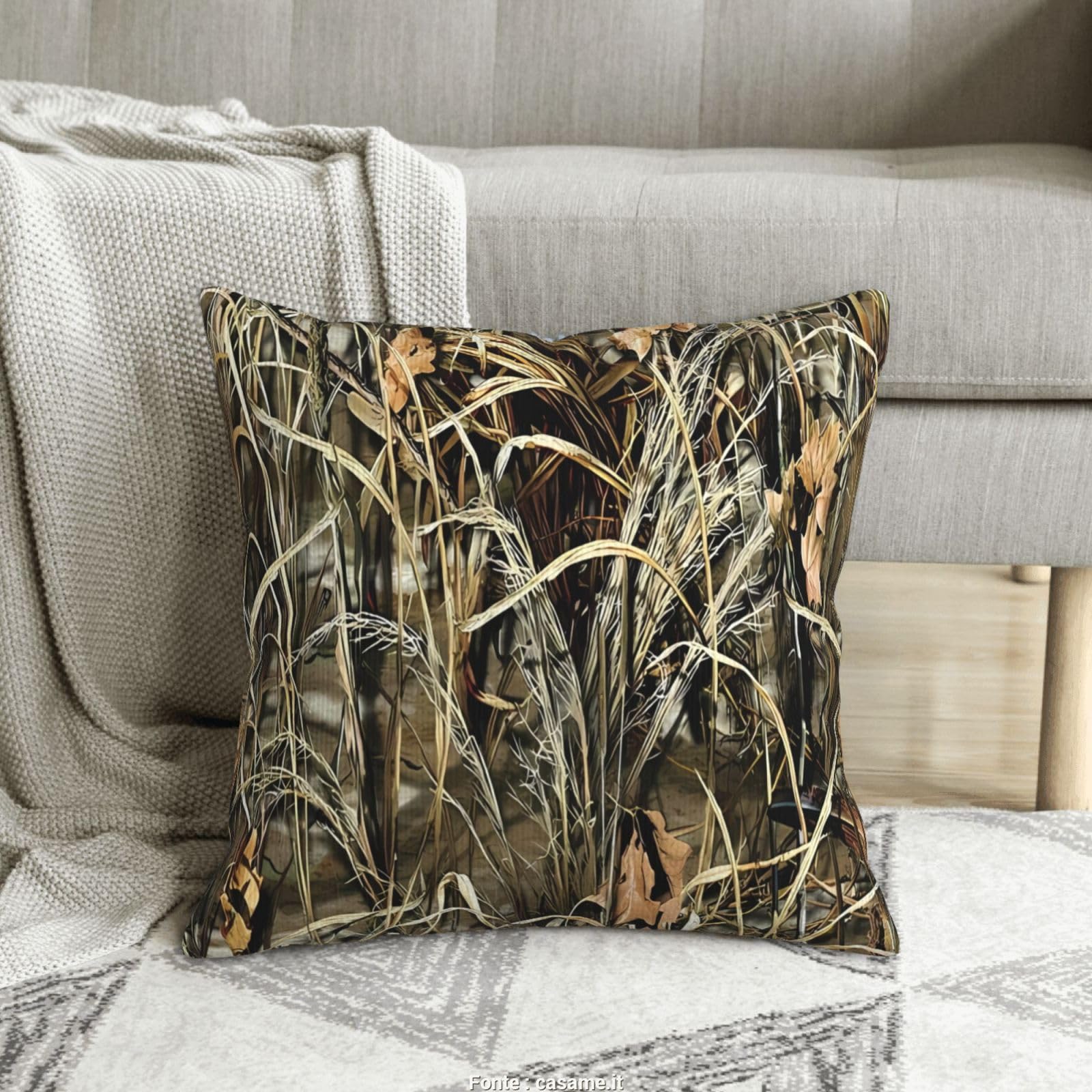 DEHIWI Camo Yellow & Green Throw Pillow Covers Super Soft Morden Decorative Pillows Case Invisible Zipper Cushion Cover for Sofa Couch Bedroom Living Room 18"X18"