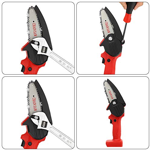 Mini Chainsaw Chain Replacement Portable for Cordless Electric Chainsaw Blade 24 V Chainsaw Pruning Shears for Wood Branch Cutting (4 Pieces,4 Inches)