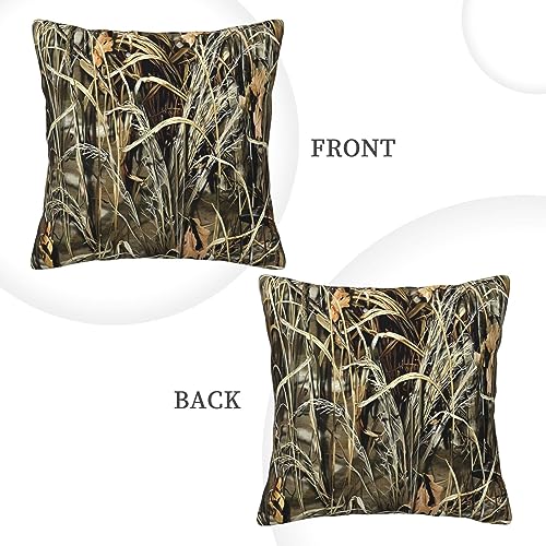 DEHIWI Camo Yellow & Green Throw Pillow Covers Super Soft Morden Decorative Pillows Case Invisible Zipper Cushion Cover for Sofa Couch Bedroom Living Room 16"X16"