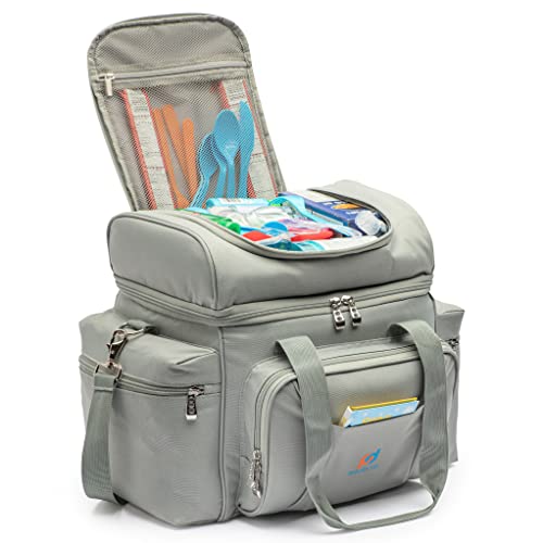 XXX-Extra Large Multiple Meals Cooler Bag (XXX-14x13x9.5 in)-Dual Insulated Compartment, Heavy Duty Fabric, Thick Insulation, Reinforced Stitches. Not for Everyday Use-Too Large.