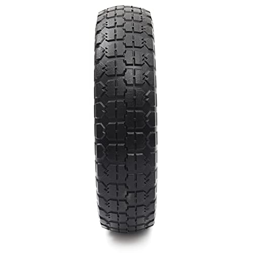 (4-Pack) 13ββ Tire for Gorilla Cart - Solid Polyurethane Flat-Free Tire and Wheel Assemblies - 3.15β Wide Tires with 5/8 Axle Borehole and 2.1β Hub