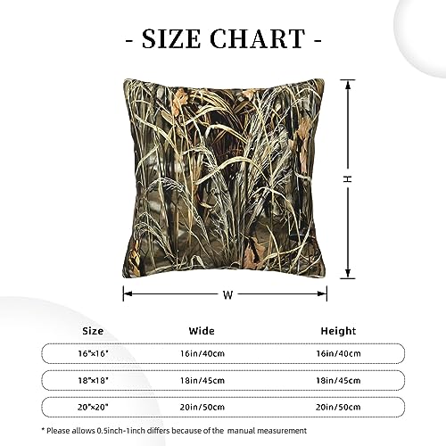 DEHIWI Camo Yellow & Green Throw Pillow Covers Super Soft Morden Decorative Pillows Case Invisible Zipper Cushion Cover for Sofa Couch Bedroom Living Room 16"X16"