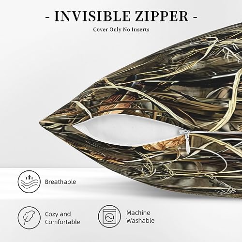 DEHIWI Camo Yellow & Green Throw Pillow Covers Super Soft Morden Decorative Pillows Case Invisible Zipper Cushion Cover for Sofa Couch Bedroom Living Room 16"X16"