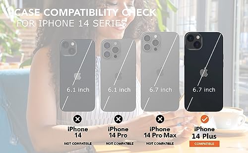 uCOLOR Compatible with iPhone 14/15 Plus 6.7" Wallet Case with Card Holder Slots Folio Flip PU Leather Kickstand Magnetic Clasp and RFID Blocking Cover (Blue Marble)