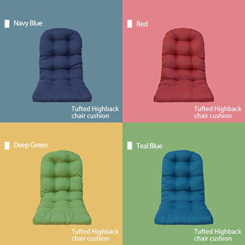 BOSSIMA Outdoor Patio Adirondack Chair Cushions Tufted Round Corner(Teal Blue)
