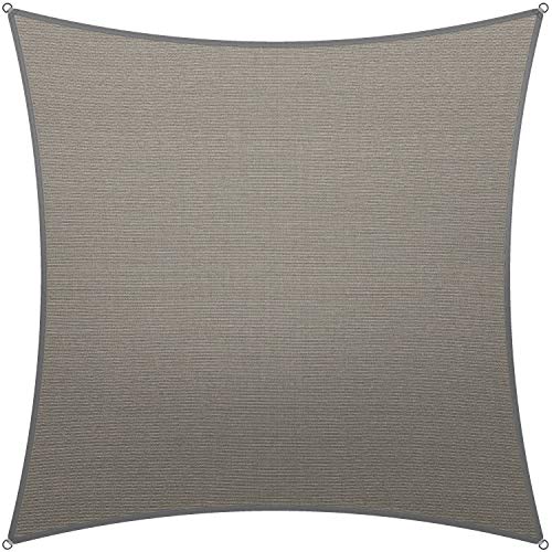 ShadeMart 10' x 16' Grey Sun Shade Sail Rectangle Canopy Fabric Cloth Screen smTAPR1016, Water and Air Permeable & UV Resistant, Heavy Duty, Carport Patio Outdoor - (We Customize Size)