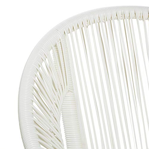 Deco 79 Plastic Rattan Outdoor Chair, 29" x 23" x 30", White
