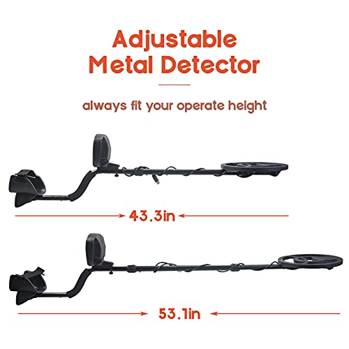 Professional Metal Detector for Adults, High Sensitivity Gold Detector with Waterproof Coil, Gold Finder with LCD Display, Pinpoint 5 Modes, Gifts for Men 10" Coil