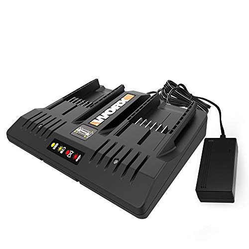WORX WG801 20V Power Share 4" Cordless Shear and 8" Shrubber Trimmer (Battery & Charger Included) and WA3875 20V Li-ion Dual Port 2 Hour Charger