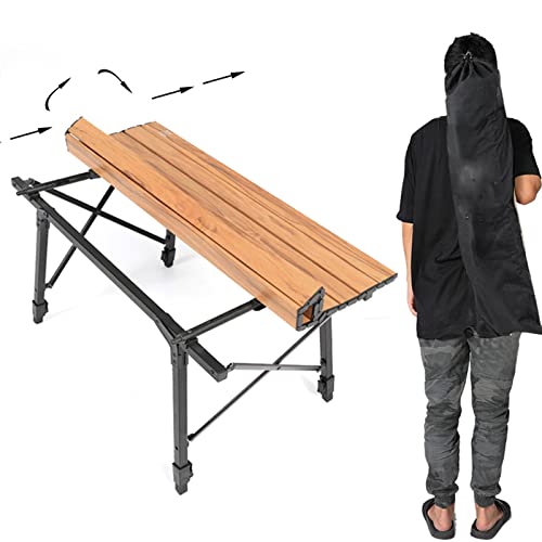 SUNESA Portable Picnic Table Folding Table Outdoor Table Egg Roll Table Picnic Set Camping Equipment Picnic Portable Retractable Aluminum Alloy Table Foldable Camping Table