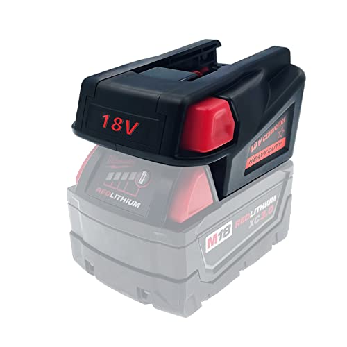 M18V18 Battery Adapter Converter for Milwaukee M18 18V Lithium-ion Battery to Milwaukee V18 18V NI-CD Battery (with USB Port)
