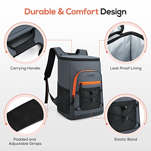 TOURIT Cooler Backpack Insulated 33 Cans Leakproof Backpack Cooler Lightweight for Picnics, Camping, Hiking, Beach, Trip