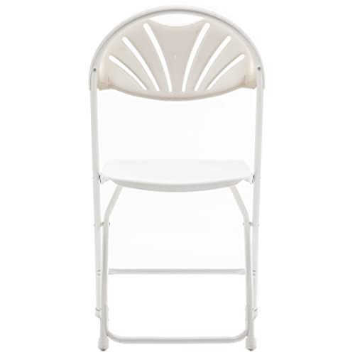 BTEXPERT White Plastic Folding Steel Frame Commercial High Capacity Event Chair Lightweight Wedding Party Set of 2