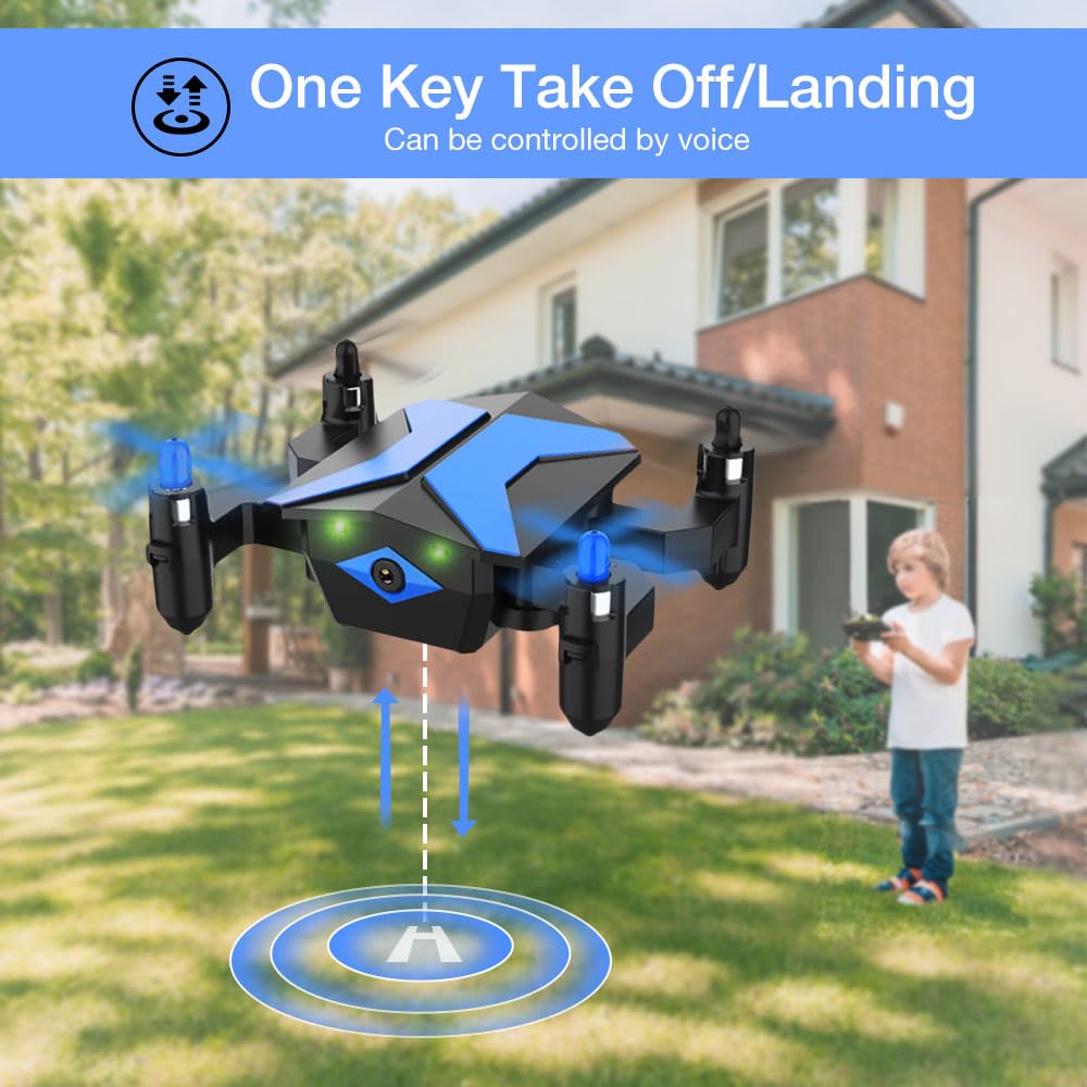 ATTOP Mini Drone for Kids with FPV Camera, Toys Gifts for Boys Girls with Voice Control, 3D Flips, Altitude Hold, Headless Mode, One Key Start, Trajectory Flight, RC Quadcopter Foldable Kids Drone