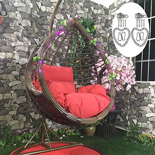 Hammock Hanger Chain Carabiners Kit - Heavy Duty Porch Swing Hanging Hooks 1000lbs Capacity 360° Swivel for Egg Chair, Yoga, Punching Bags, Gym(2 Sets)