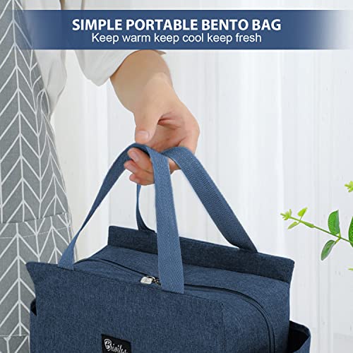 deetik Insulated Reusable Grocery Bag delivery bag,small size,for camping traving keep food warm or cool. (blue.2pack)
