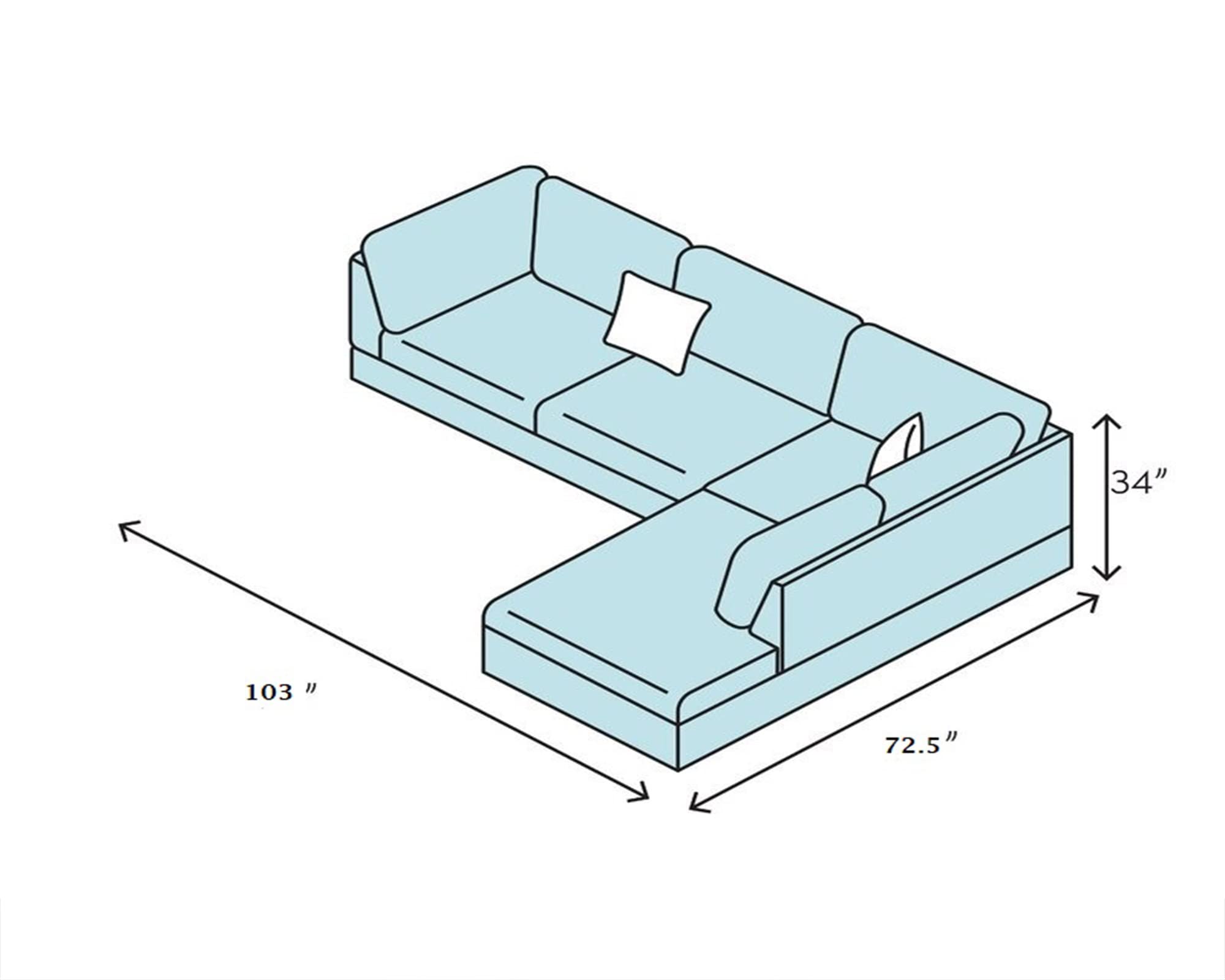 ERYE L-Shaped Corner 5 Seaters Sectional Sofa Chaise & Storage Ottoman,Modern Faux Leather Sectional&Sofa Couch with 2 Pillows for Home Office Apartment Living Room Furniture Sets, Black PU Left