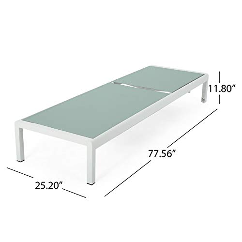 Christopher Knight Home Vanessa Coral Outdoor Chaise Lounges (Set of 2), Green and White