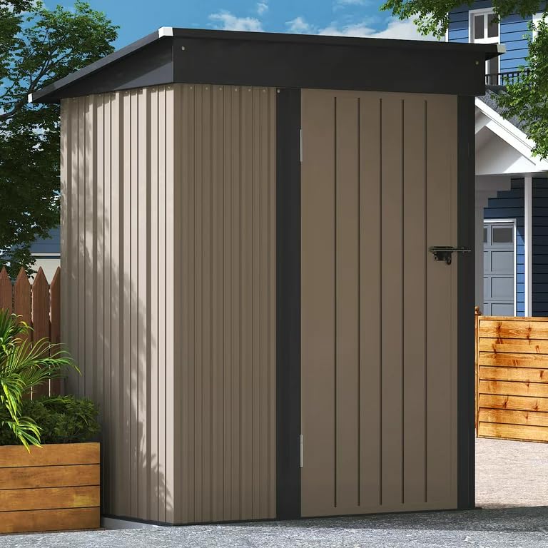 Flamaker Storage Shed (5 x 3 FT, Brown)
