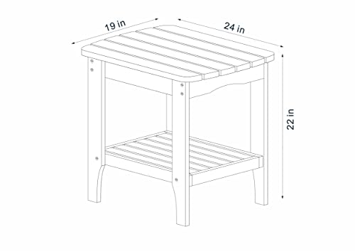 Shine Company 4103N Long Island Rectangular Patio Side Table β Natural