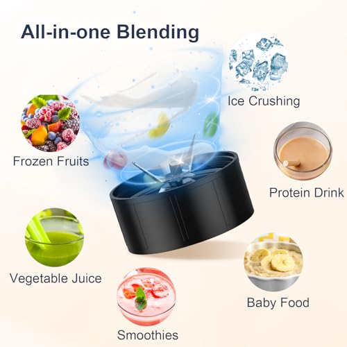 KOIOS Smoothie Blender, 900W Personal Blender for Shakes and Smoothies Kitchen with 2 No-BPA 22oz Portable Blender Cups, Single Serve Smoothies Maker Mixer for Juices, Nutritious Recipe (Light Grey)