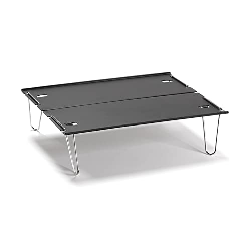 SUNESA Portable Picnic Table Mini Camping Folding Table Outdoor Portable Ultralight Splicing Aluminum Alloy Multifunction Camping Picnic Travel Hiking Table Foldable Camping Table (Color : Black)