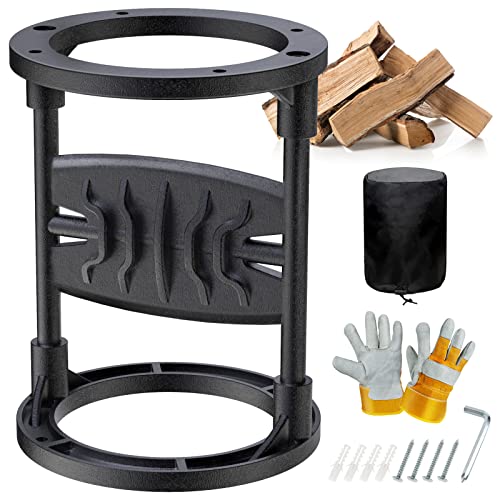 PooLuck 2023 Newest Firewood Kindling Splitter, Kindling Log Wood Splitter Cracker, Cast Iron Manual Log Splitter Wedge with Double-Edge Wood Splitting Wedge, Heavy Duty Firewood Splitter Wood Cracker