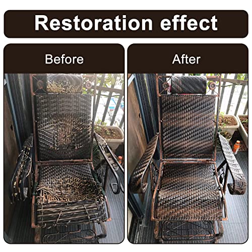 Brown Woven Rattan, Plastic PE Wicker Repair Material for Garden Chair Coffee Table Patio Furniture Storage Basket Hand-Woven DIY Material (around 220ft)