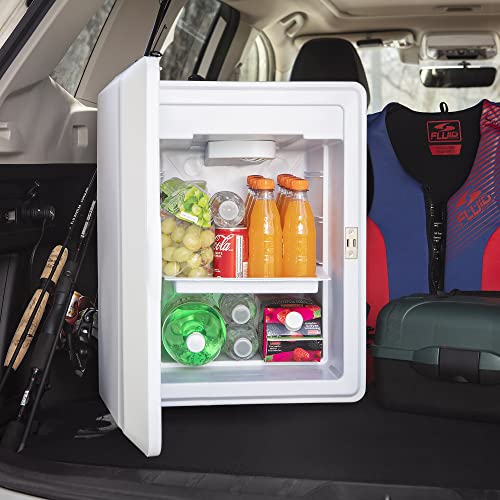 Koolatron Thermoelectric Iceless 12V Cooler/Warmer 36 qt (34 L) w/Wheels, Portable Electric Rolling Car Fridge w/ 12 Volt DC Power Cord, Gray/White, Travel Road Trips Camping, Made in North America