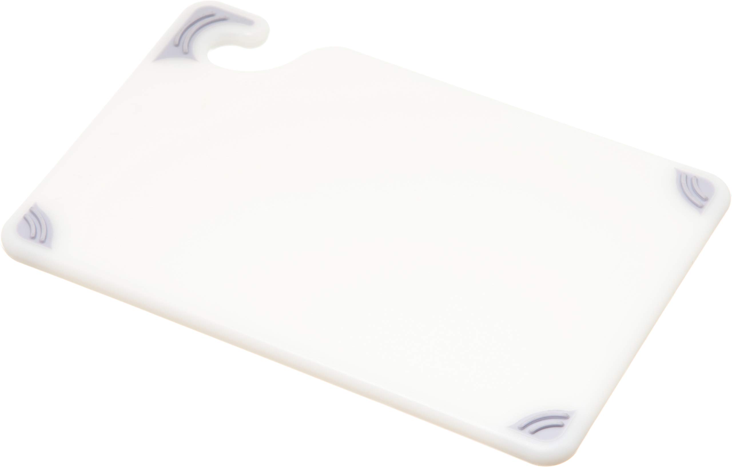 San Jamar Saf-T-Grip Plastic Cutting Board with Safety Hook, 6" x 9" x 0.375", White