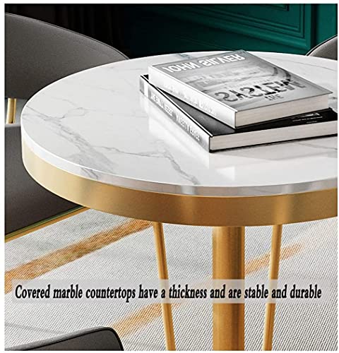 Office Business Hotel Lobby Dining Table Set, Office Meeting Room Small Conference Table Set, Reception Desk and Chair Set for Combination, 1 Table 4 Chairs Negotiating Table Office Leisure Marble Din