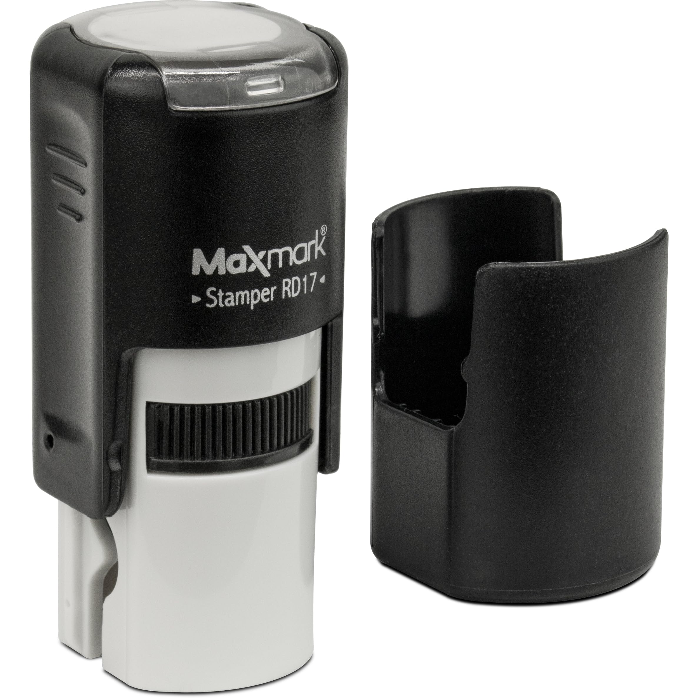 MaxMark Round Self Inking Emoji Stamp - Happy - Green Ink