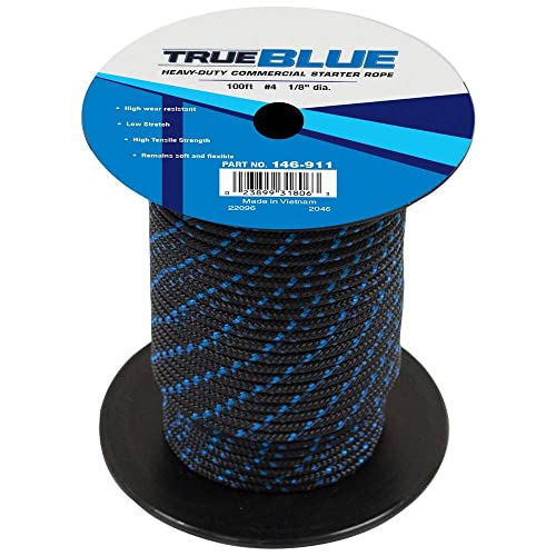 Stens New Trueblue 100' Starter Rope 146-911 Compatible with Size 4, Length 100', Made by an OEM Supplier, Packaging typeBranded Spool, High wear Resistant, Low Stretch, High tensile Strength