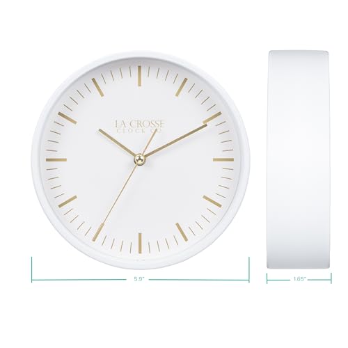 La Crosse Clock 404-3715 6-inch Etta Metal Wall/Table Silent Quartz Clock