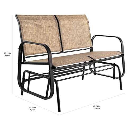 Amazon Basics Outdoor 2-Person Patio Sling Glider Chair - Brown