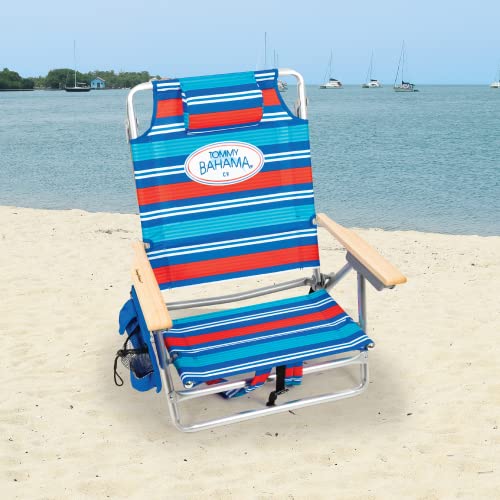 Tommy Bahama 5 Position Backpack Chair (2 Pack), Red