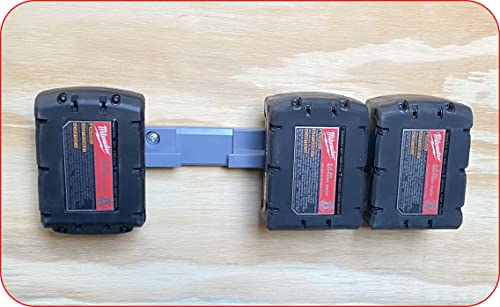 Battery Holder for 4x Milwaukee 18V Batteries | M18 Battery Holder Milwaukee | Battery Storage for Milwaukee 18V | Wall Mount for Milwaukee M18 Batteries