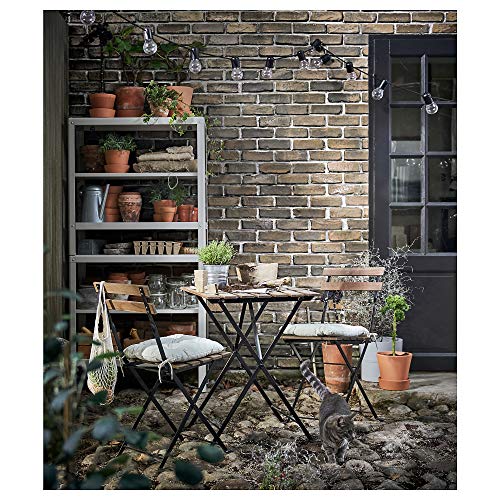 Ikea TÄRNÖ chair, outdoor foldable black/light brown stained Acacia