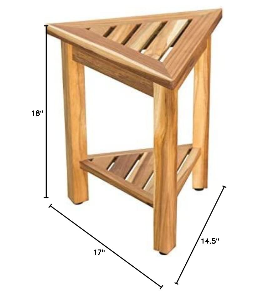 EcoDecors ED977 Flexi Corner Shower Stool, Natural