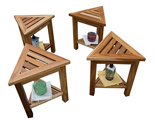 EcoDecors ED977 Flexi Corner Shower Stool, Natural