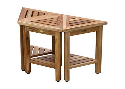 EcoDecors ED977 Flexi Corner Shower Stool, Natural