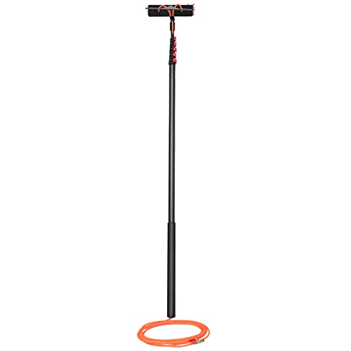 Happybuy Water Fed Pole Kit, 30ft Length Water Fed Brush w/ Squeegee, 9m Water Fed Cleaning System, 3-in-1 Aluminum Outdoor Window Cleaner w/ 33' Hose, Cleaning Tool for Window Glass, Solar Panel