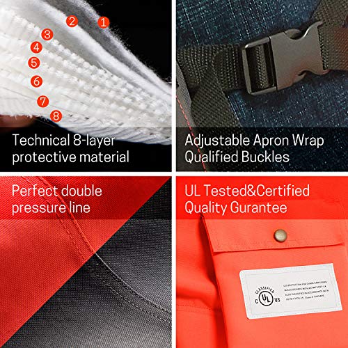 ZELARMAN Chainsaw Chaps Apron Wrap 8-layer for Men/Women Loggers Forest Workers Protective Chain Saw Pants Adjustable