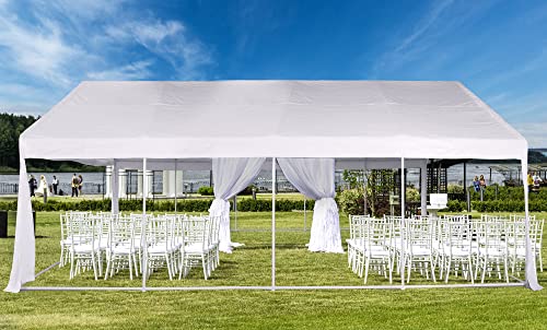 YITAHOME 20x40 ft Outdoor Heavy Duty Party Tent Wedding Event Shelters Upgraded Galvanized Canopy with Large White Roof, Removable Sidewalls & 4 Storage Bags