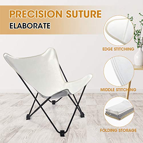 Buzzlett Arm Butterfly Replacement Covers for Butterfly Chairs Home docor Cover Only, White