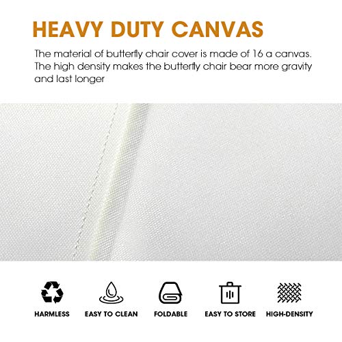 Buzzlett Arm Butterfly Replacement Covers for Butterfly Chairs Home docor Cover Only, White