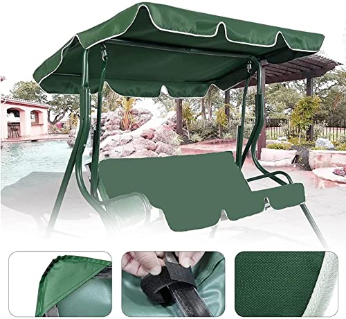 BTURYT Swing Canopy Replacement Cover,Swing Seat Cover,2/3 Seater Outdoor Swing Seat Cover Replacement Top Cover,(top Cover + Chair Cover)