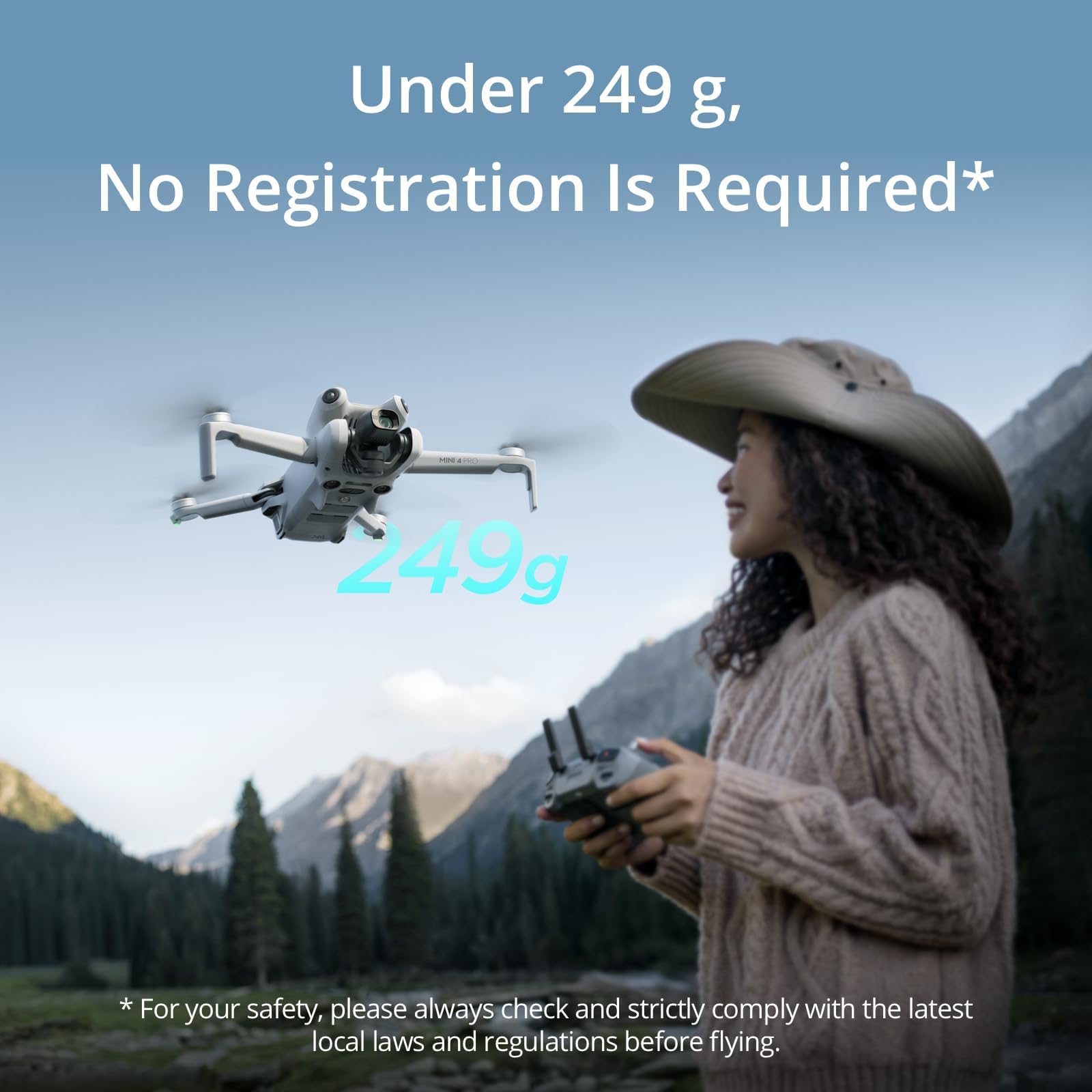 DJI Mini 4 Pro (DJI RC-N2), Drones with Camera for Adults 4K, Under 0.549 lbs/249 g, 34 Mins Flight Time, 20km Max Video Transmission Distance, Omnidirectional Vision Sensing, Mini Drone for Beginners