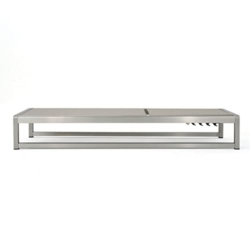 Christopher Knight Home California Outdoor Mesh Chaise Lounge with Aluminum Frame, 2-Pcs Set, Grey / Silver